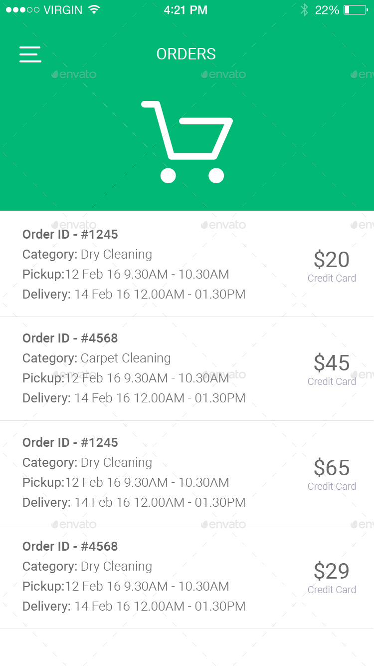 Laundry App UI Kit, Web Elements | GraphicRiver